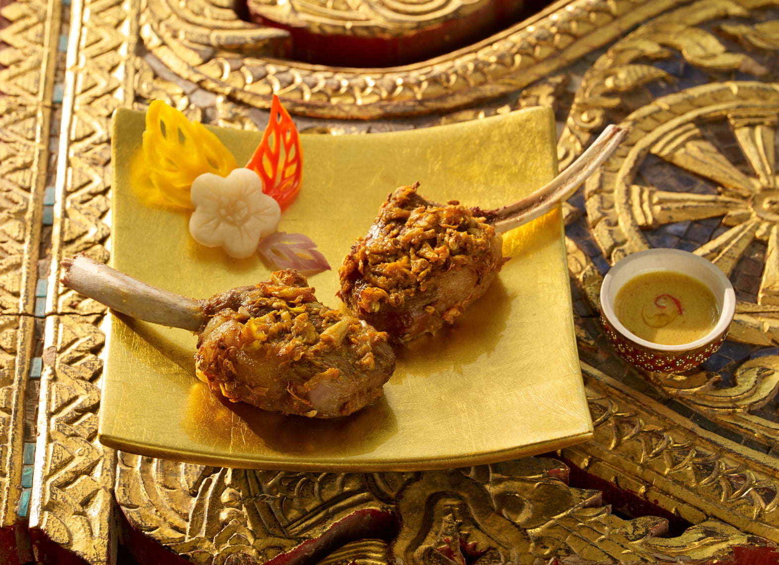 Turmeric crusted rib chop with Thai yellow curry sauce - WATCHAREE'S ...